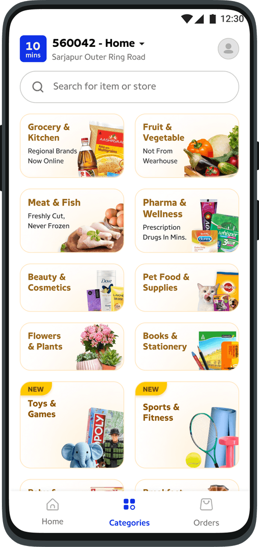 Pincode: Groceries, Medicines & more in minutes